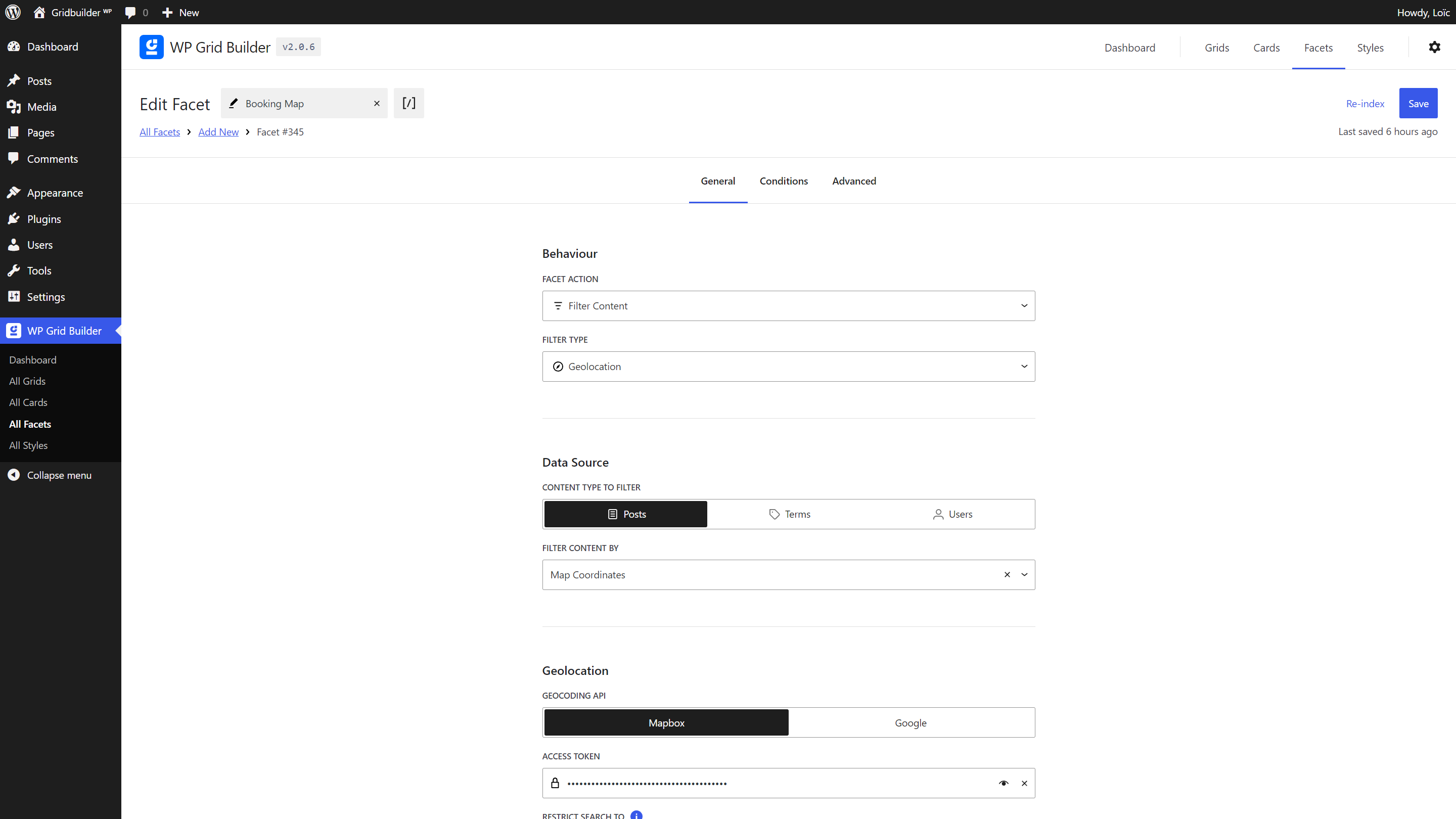 Map Facet - WP Grid Builder