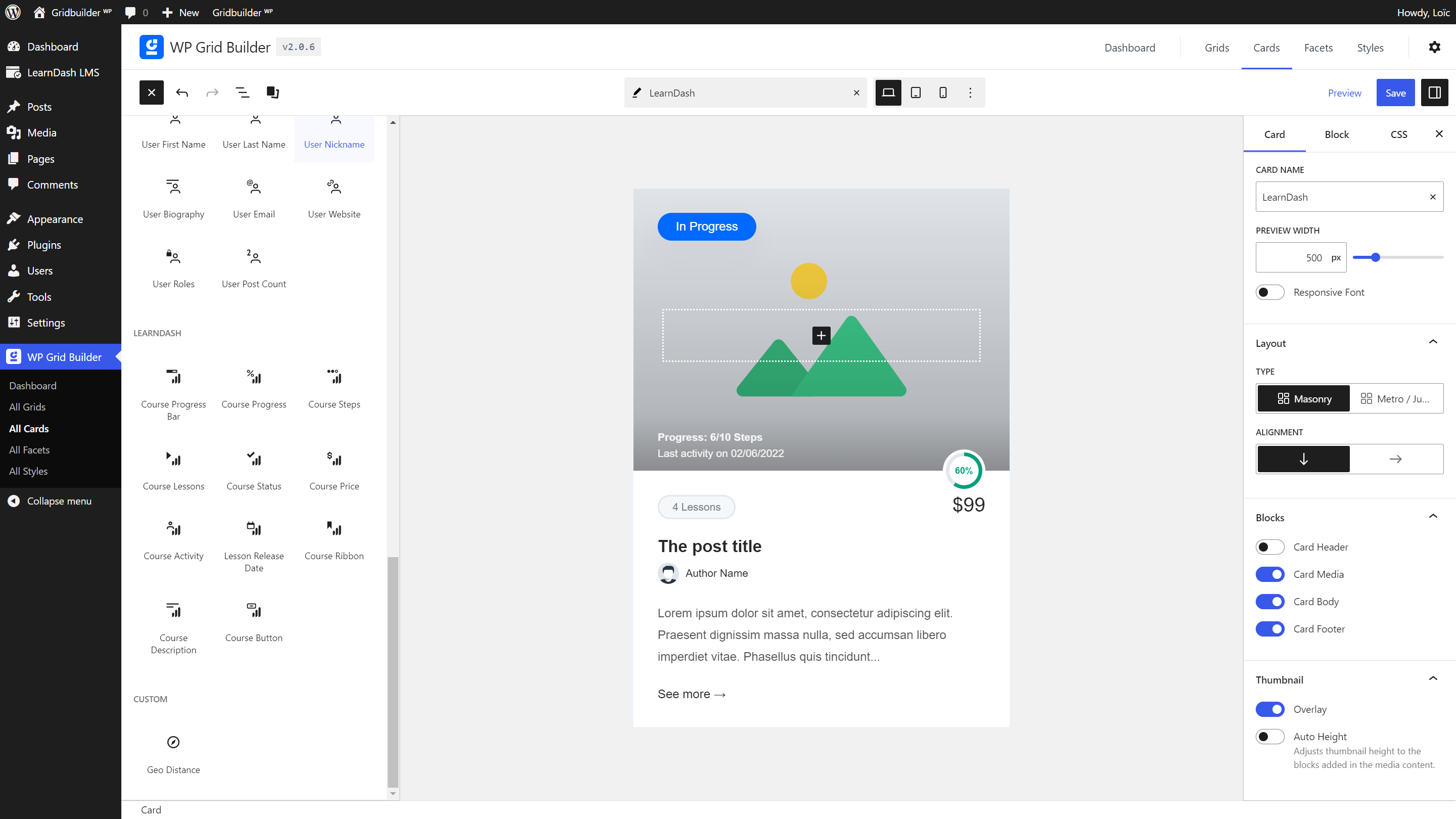 LearnDash - WP Grid Builder