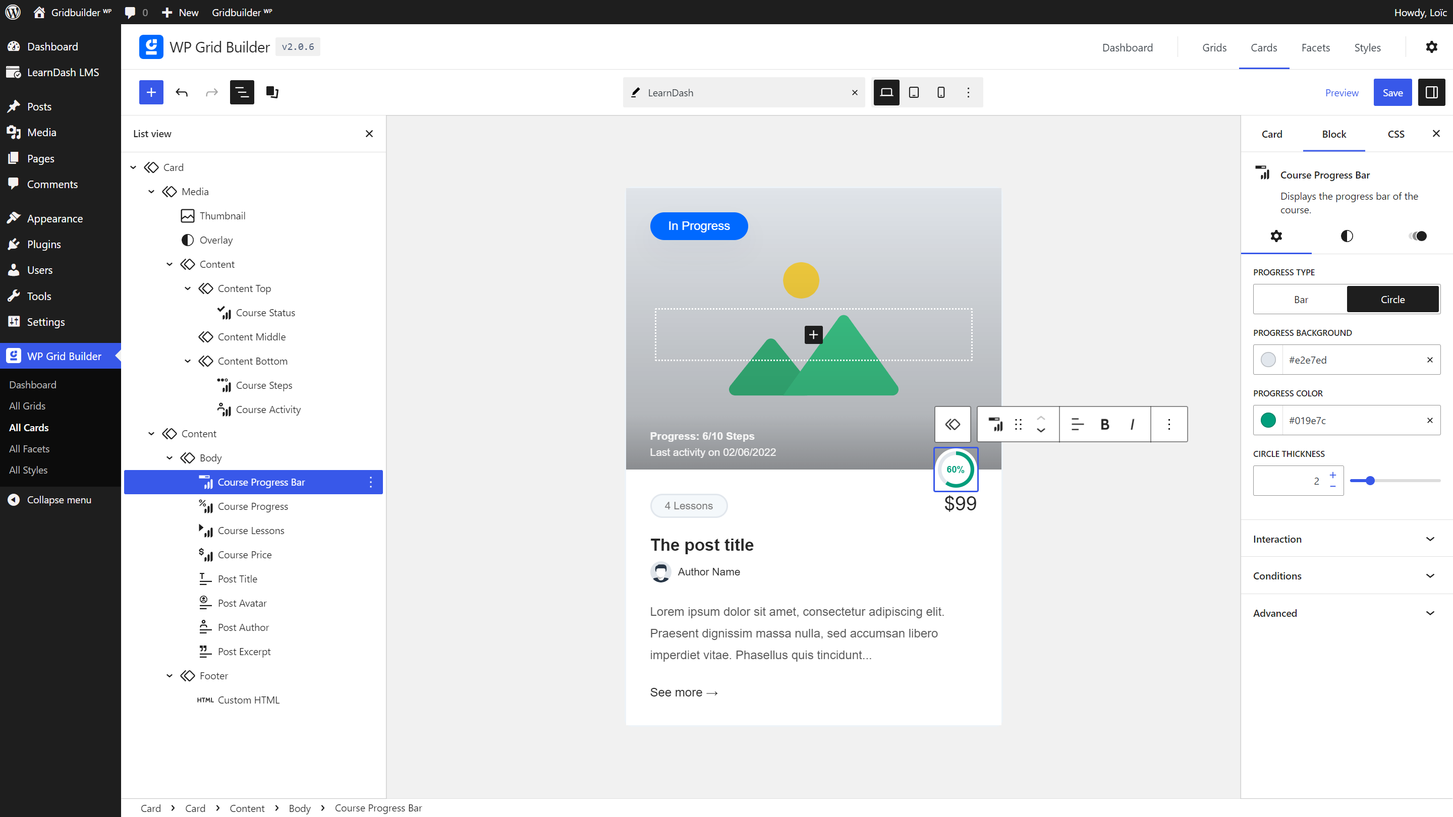 LearnDash - WP Grid Builder